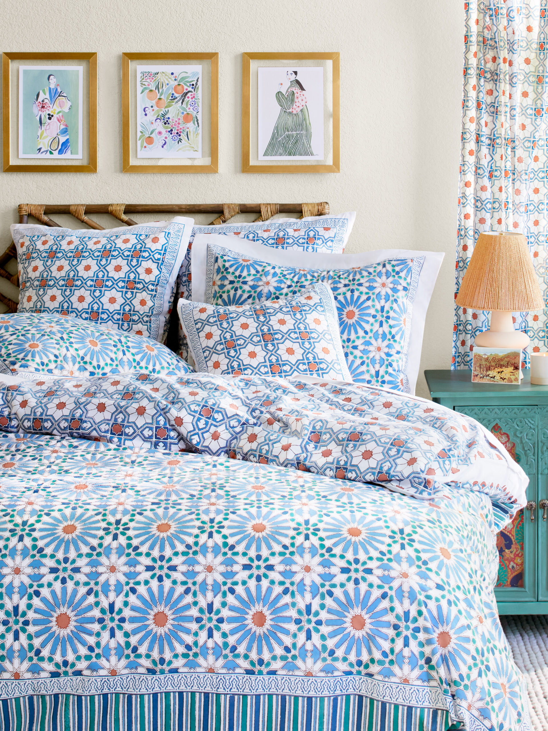A fresh, summer-loving palette: Meet Mosaique Bleue - Sky - Saffron ...