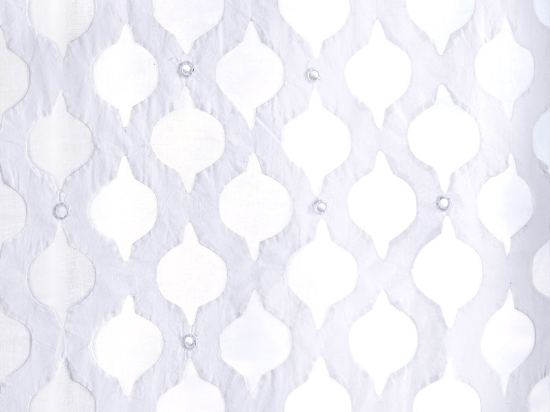 Embroider Curtain, Textured Drapes, White | Saffron Marigold