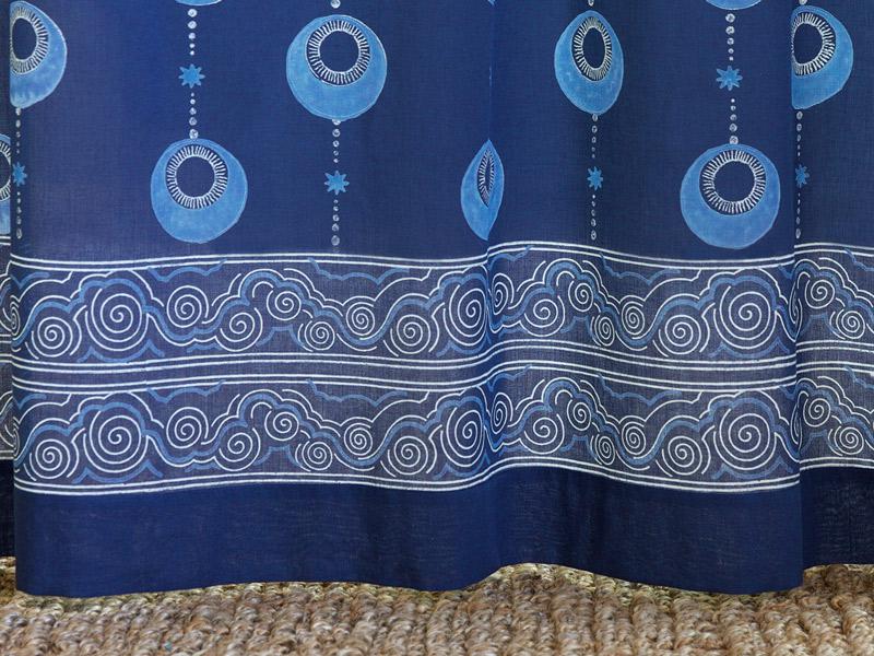 Mid-Century Modern curtain panel, Blue | Saffron Marigold
