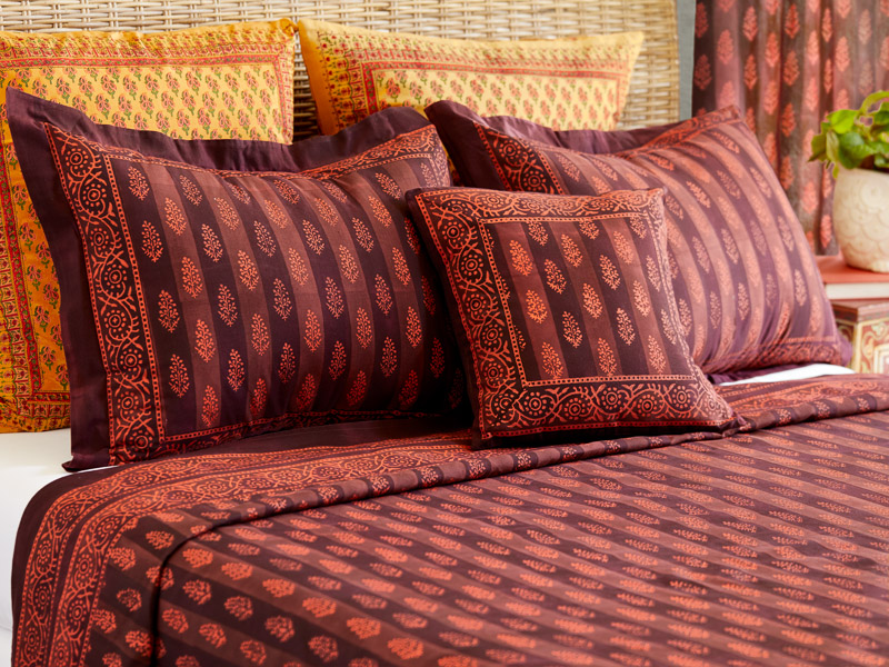 Mehndi design, Indian bedspread, Brown | Saffron Marigold
