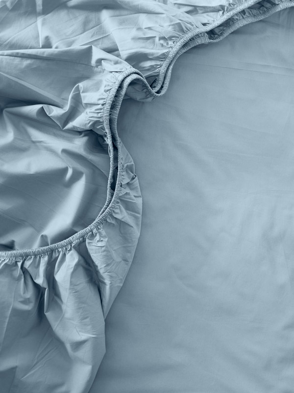 Percale Cotton Sheet Set, Shore Blue | Saffron Marigold