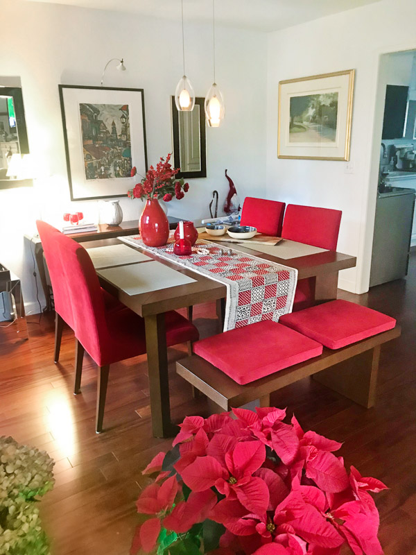 Holiday red plaid Christmas table runner | Saffron Marigold