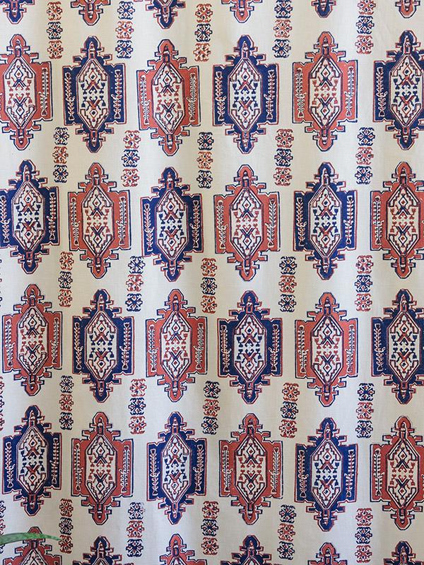 Aztec print curtain, Kilim curtain, Tribal curtain, Orange blue sheer ...